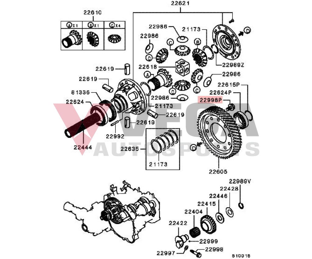 Bolt, M/T Gearbox Centre Diff Crown Wheel 12x39 to suit Mitsubishi Lan ...