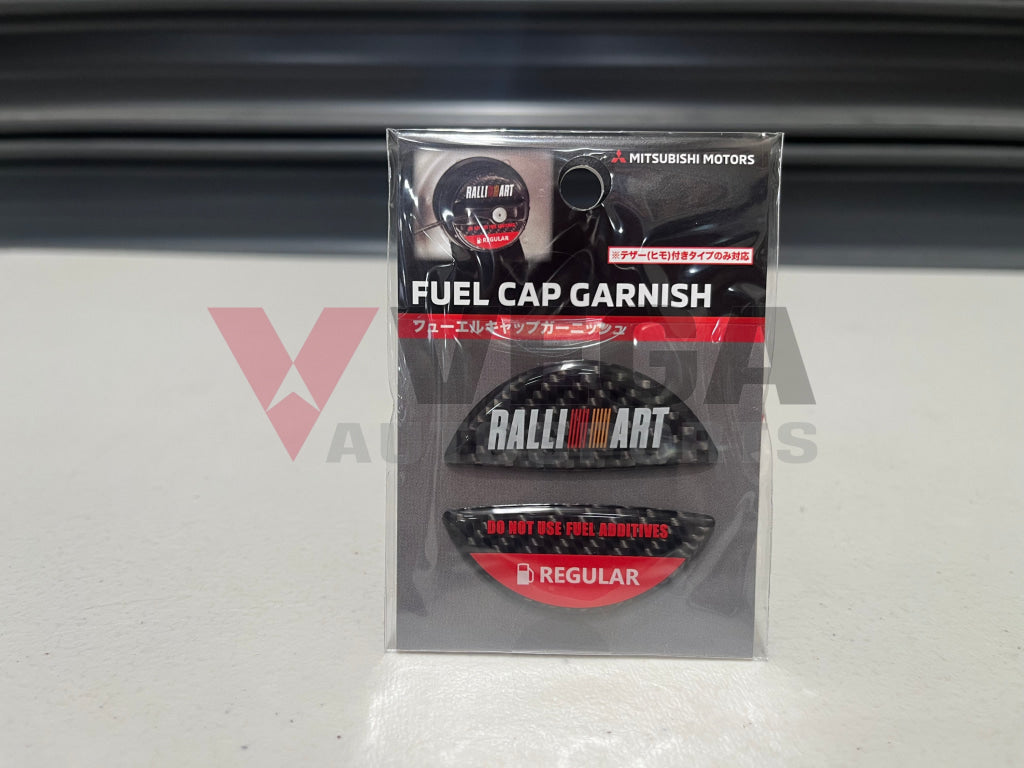 Fuel Cap Garnish "Ralliart Regular Octane" to suit various Mitsubishi ...