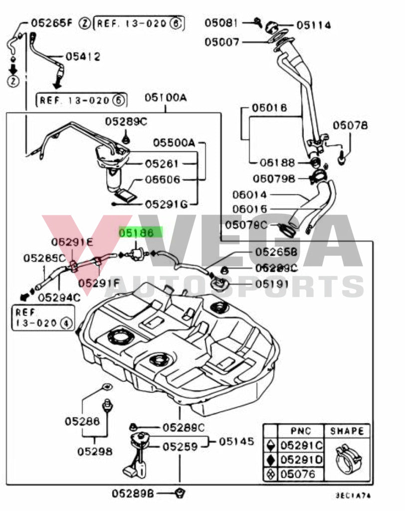 Fuel Tank Vapor Valve to suit Mitsubishi Lancer Evolution 4 / 5 / 6 MR ...