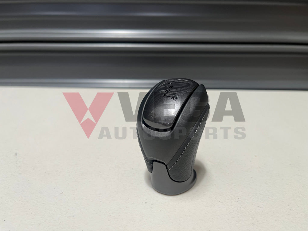 Gear Shift Knob (Black Leather - Grey Stitching) to suit Nissan Skylin ...