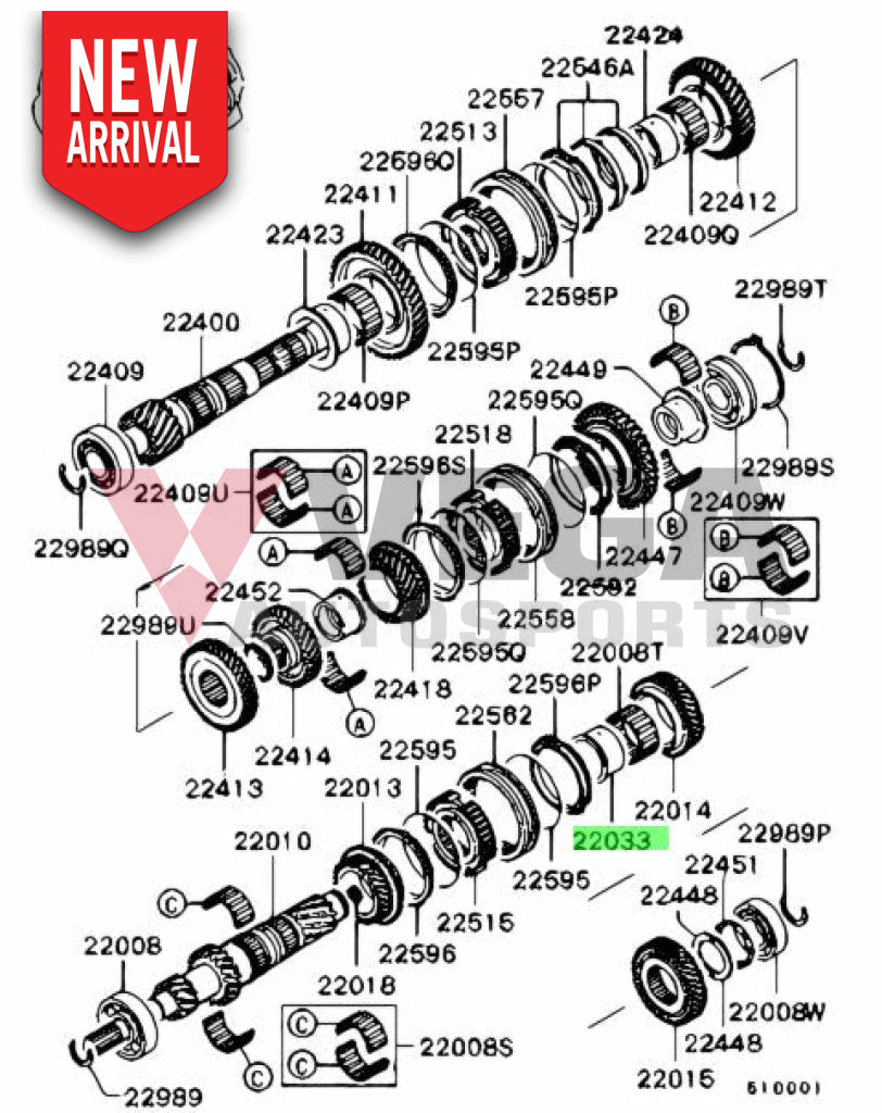 Input Shaft Sleeve 4th Gear Bearing to suit Mitsubishi Lancer Evolutio ...