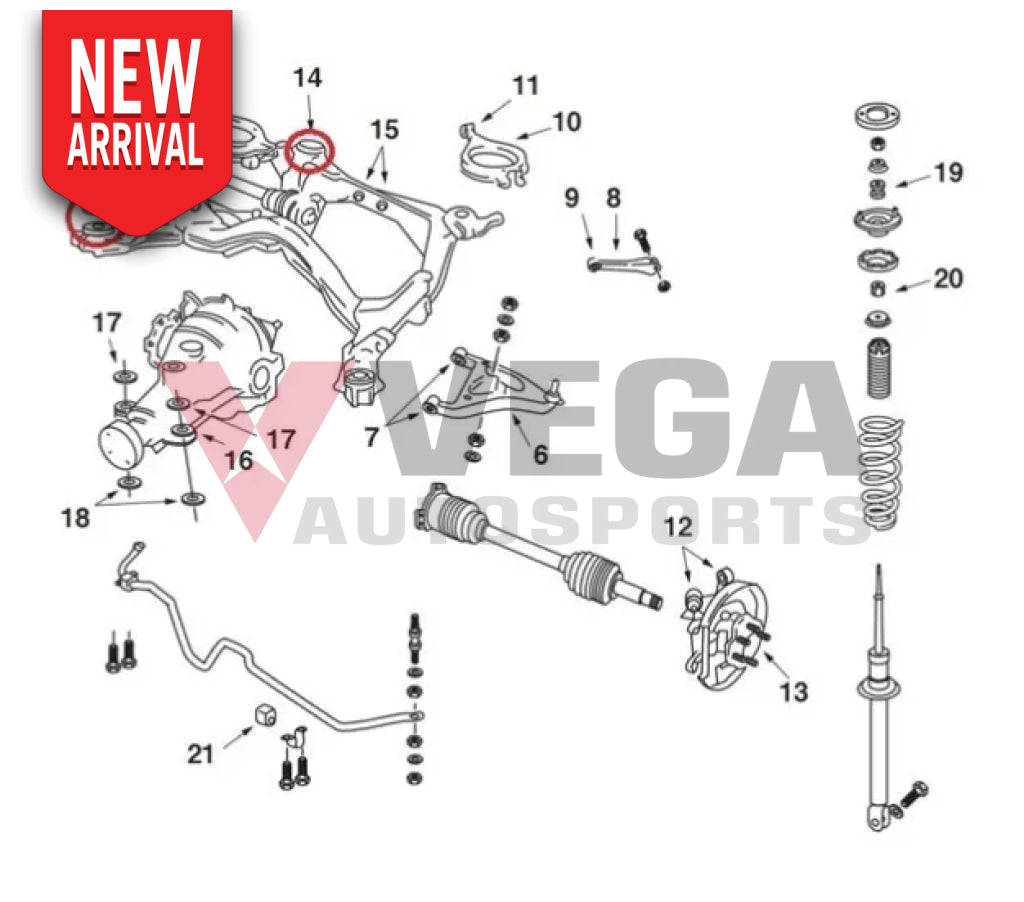 Rear Crossmember Subframe Bushing (Nismo) to suit Nissan Skyline R32 G ...