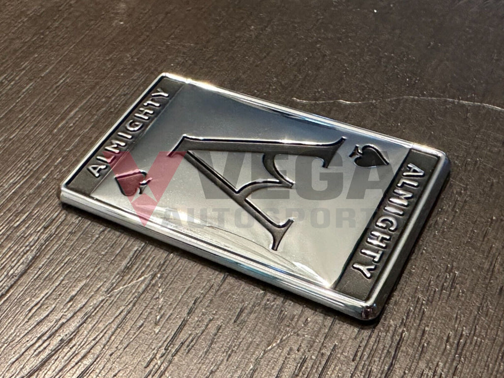 Rear Quarter Emblem 'Almighty' to suit Nissan S13 78896-35F60 *Discont ...