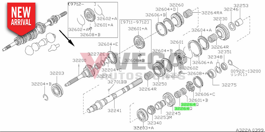 Reverse Hub Needle Bearing to suit Nissan FS5R30A Gearbox 32248-01G00 ...