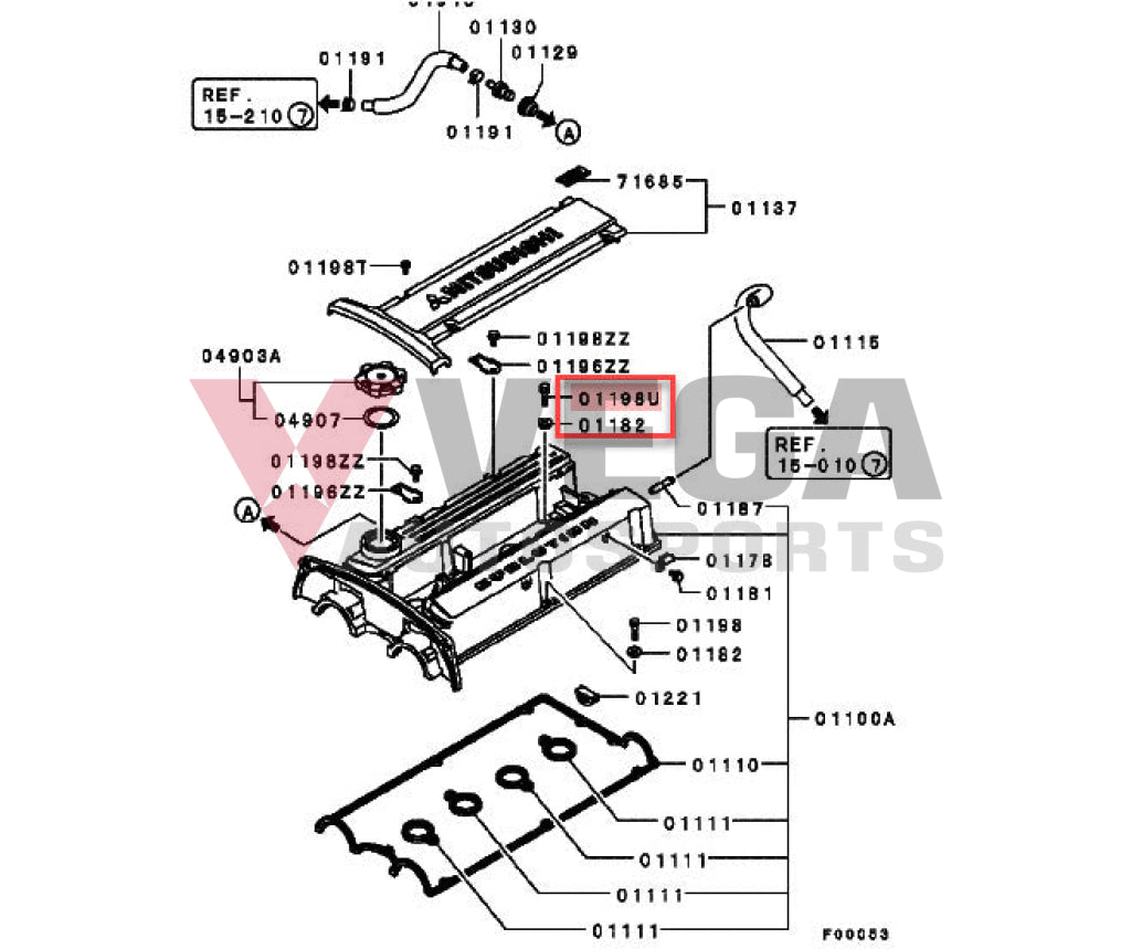 Rocker Cover Bolt / Washer Set (Outer, 16 piece) to suit Mitsubishi La ...